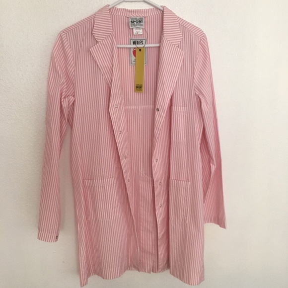 Jackets & Coats | Copy Vfiles Sports Plus Pink And White Striped Lab ...